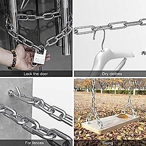 FANKUTOYS Hanging Swing Chair Chain Kit, 2 Set Stainless Steel Hardware Heavy Duty Porch Swing Hammock Chain Kit Hanging Hooks for Hammock, Rope, Tire, Tree Swings