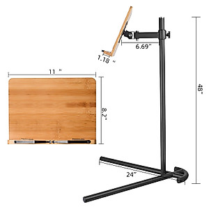 Laptop Stand for Couch, wishacc Height Adjustable Laptop Tray Tablet Book Stand for Reading in Bed, Compatible with Ipad Pro 12.9 Inch, Surface Laptop, Ipad Air, Ipad Mini,MacBook Pro/Air