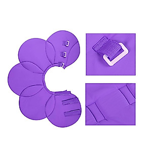 POPETPOP Small Dog Recovery Collar - Cute Cat Flower Neck Cone After Surgery, Adjustable Pet Collar, Surgery Recovery Elizabethan Collars for Small Pets (Purple, M)