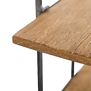 Synovana 2 Tier Decorative Industrial Floating Shelf Wall Storage Shelves Bird Decor Wall Mounted Shelf Foldable Hanging Metal Shelves Rack for Living Room Bedroom Bathroom