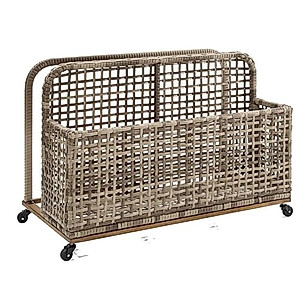 Afuera Living Coastal Wicker / Rattan Pool Storage Caddy in Natural