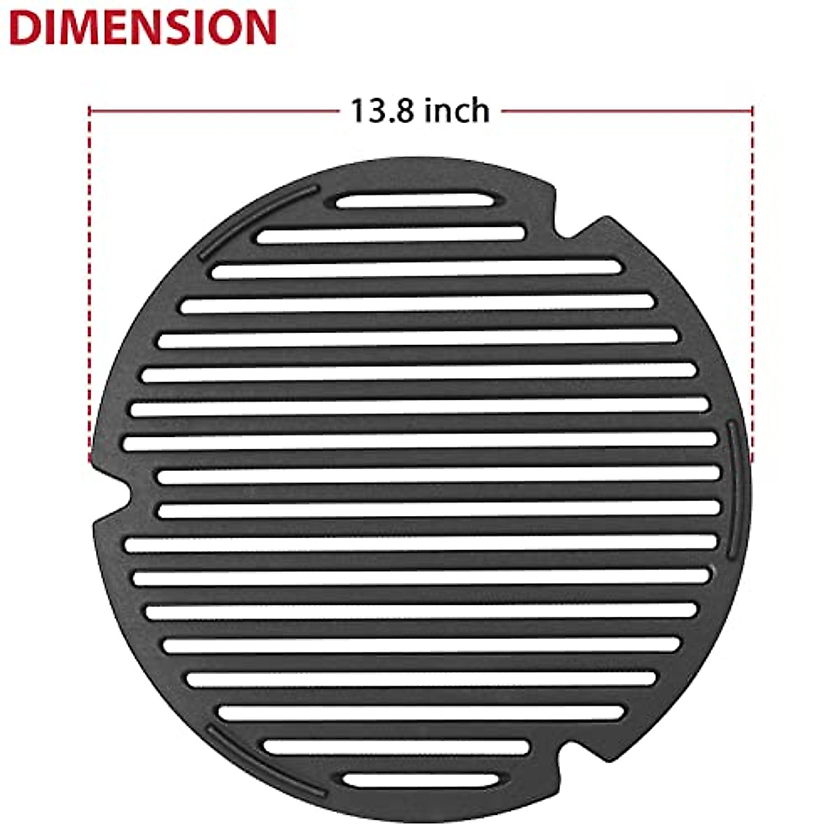 GLOWYE Cooking Grate for Kamado Joe KJ15090620, Grill Grate for kamado Joe Grill Accessories, Sear Plate for Kamado Joe Classic I, Classic II, Classic III Series & Kamado Joe JR, Cast Iron