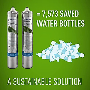 Pentair Everpure H-1200 Drinking Water System, EV928200, NSF Certified to Reduce PFOA/PFOS, Dual Cartridge System Includes Filter Head, Cartridges and all Hardware, 1,000 Gallon Capacity, 0.5 Micron