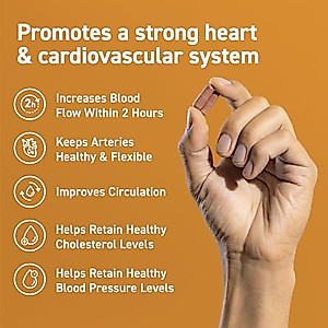 CocoaVia Cardio Health Supplement, 30 Day, 500mg Cocoa Flavanols, Support Heart Health, Boost Nitric Oxide, Blood Circulation, Energy, Vegan, Dark Chocolate, 60 Capsules