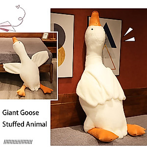 Giant White Goose Plush-75 in Soft Furry Swan Stuffed Animal Pillow,Huge Goose Plush Hugging Pillow Gifts for Every Age (75in)