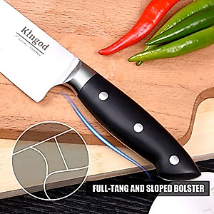 KINGOD 4PCS Japanese Chef Knife Set, Ultra Sharp Kitchen Knives Boxed Set, 7CR17MOV High Carbon German Stainless Steel with Ergonomic Handle, Professional Multipurpose Cooking Knife Set