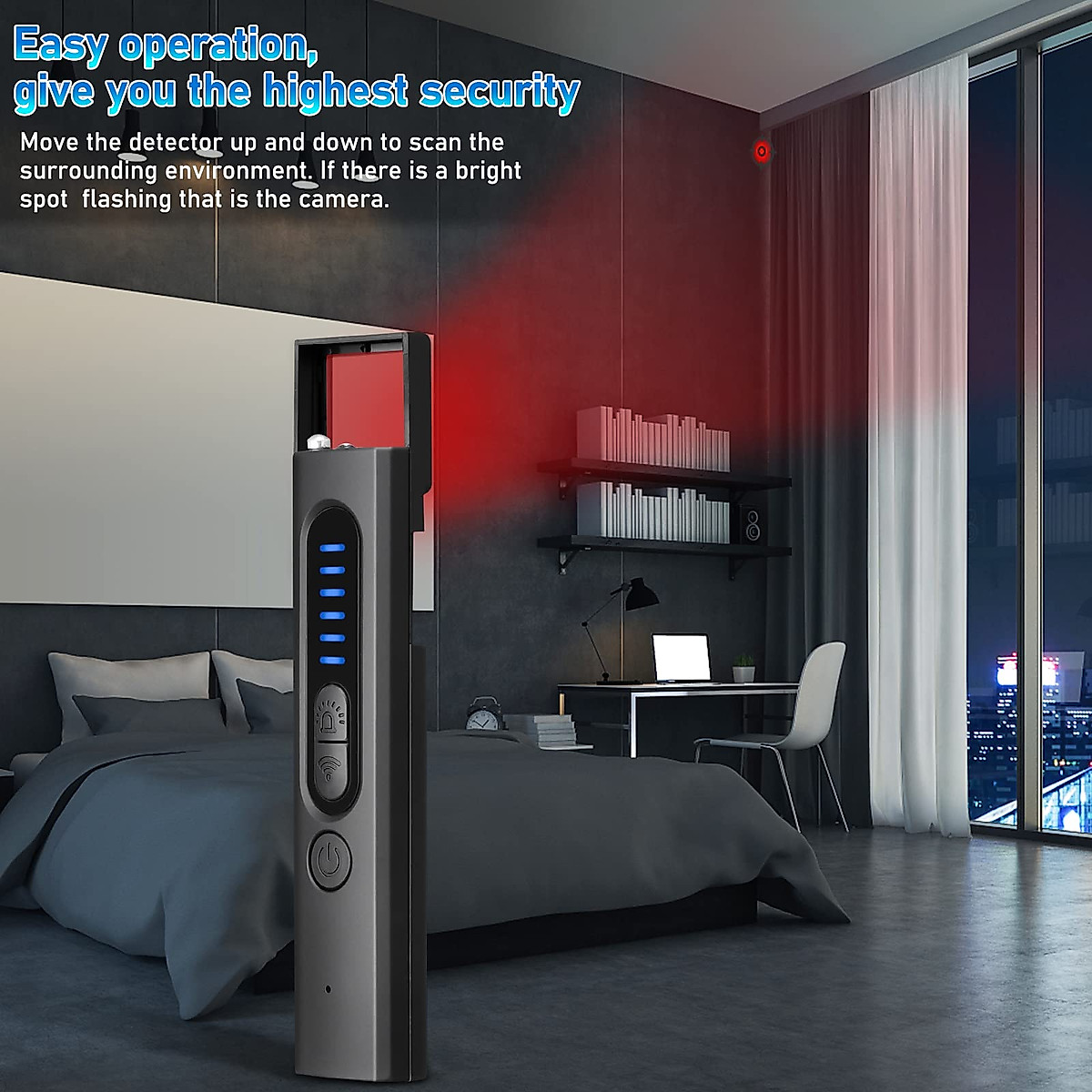 Hidden Camera Detectors-Camera Detector,Hidden Camera Detector,camera detector spy camera finder,Camera Detector for Hotels,GPS Tracker Detector,6 levels sensitivity 4 modes,Standby time 6 week