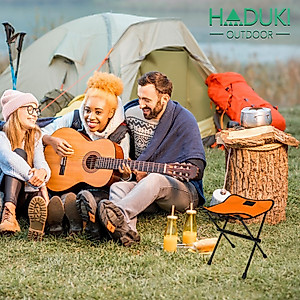 HADUKI Camping Chair Foot Stool,Folding Lightweight Stool Portable Collapsible Camping Stool Retractable Chairs with Carry Bag 220LBS Camping Stools for Indoor Or Camping Fishing Hiking BBQ(Orange)