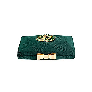 Mulian LilY Green Velvet Evening Bags For Women With Closure Rhinestone Crystal Embellished Clutch Purse For Party Wedding M453
