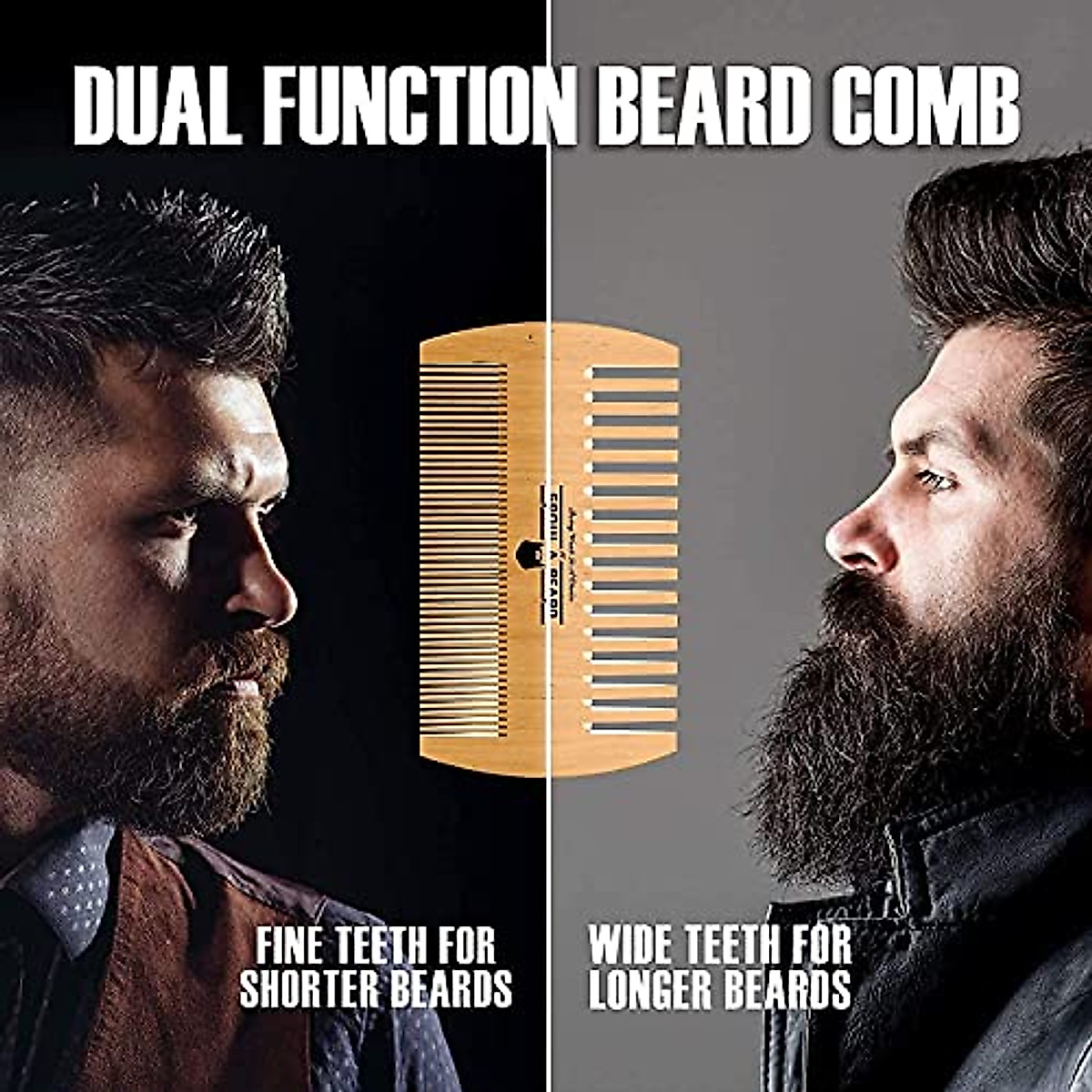 Beard Brush, Beard Comb, Beard Oil, & Beard Balm Grooming Kit for Men's Care, Travel Bamboo Facial Hair Set for Growth, Styling, Shine & Softness, Great Gifts for Him (Bamboo)