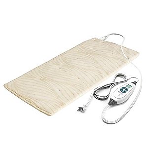 Pure Enrichment® PureRelief™ Luxe Micromink Electric Heating Pad (12”x24”), 6 InstaHeat™ Settings, Ultra-Soft, Machine-Washable, Auto Shut-Off - for Temporary Pain Relief (Sand Waves Designer Print)