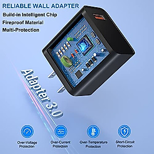 OKRAY 2-Pack Fast Charge 3.0 Adapter 18W Quick Charging Blocks USB Wall Plug Phone Charger Brick Compatible iPhone 14/13/12/11/XR/XS, iPad, AirPods, Samsung Galaxy S21 Note 20/10 Tab, Wireless Charger