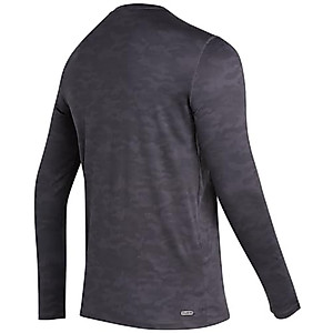Spyder Men's Active Shirt - Camo Long Sleeve Performance Workout Training Shirt - Lightweight Workout Shirt for Men (S-XL), Size Large, Burnt Charcoal