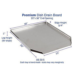Stainless Steel Dish Drain Board (End Opening)