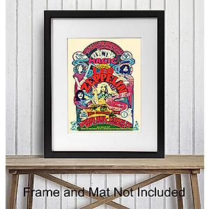 Led Zeppelin Poster - 8x10 Psychedelic Room Decor - Led Zeppelin Gifts - Concert Posters - The song Remains the Same - Pshycadellic Hippie Room Decor for Men, Women, Teens - Dorm Room Decor