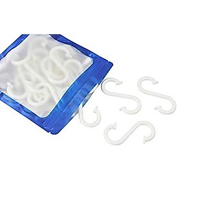 Multi Purpose Plastic S Shaped Hook Pack of 15