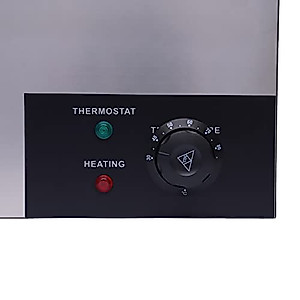 Leblett 110V Commercial Food Warmer,Large Capacity 4X 4.2Qt Pan Stainless Steel 600W Electric Countertop Steam Table with Intelligent Thermostat for Catering and Restaurants Use (4-Pan)