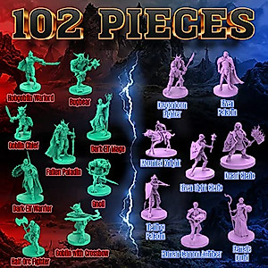 Mythical Heroes Warriors! Mini Figure Set for RPGs - 102 Pcs in 17 Designs - Suitable Size for DND (Warriors! 102 pcs in 17 Designs)