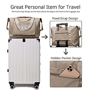 Jahomieo Large Capacity foldable Travel Bag, Expandable Lightweight Carry on Bag, Dry and Wet Separation Sports Duffel Bags