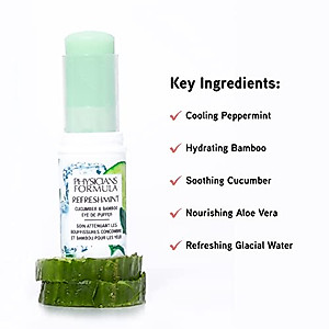 Physicians Formula RefreshMint Cucumber & Bamboo Eye De-Puffer Stick | Under Eye Cream for Dark Circles and Puffiness | Dermatologist Tested