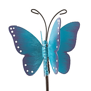 La Crosse 704-71077-INT 5 inch Capacity Glass Blue Butterfly Rain Gauge