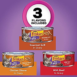 Purina Friskies Gravy Wet Cat Food Variety Pack, Meaty Bits - (24) 5.5 oz. Cans
