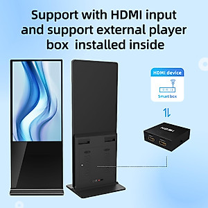 QIXZOCV 54 Inch Indoor Floor Standing Digital Signage Advertising Display Kiosk LCD Screen Commercial Totem Android System Vertical Poster with Auto Media Player