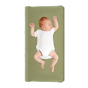 1 Pack Premium Stretchy Crib Sheets Quality Pad Cover - Ultra Soft Cotton Hypoallergenic, Silky Comfort Knit Sheets, Safe and Snug Bed Decoration for Baby Newborn (Green)