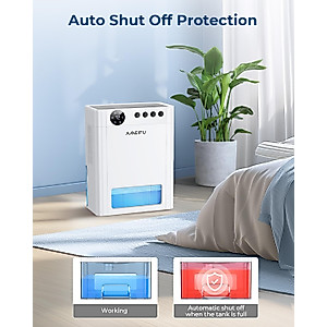 Dehumidifier, AMEIFU 1000 Sq. Ft Dehumidifier for Basement with 135 OZ Water Tank, Quiet Dehumidifier for Bathroom Bedroom Home Room RV Closet with Auto Shut Off 7 Colors LED Light