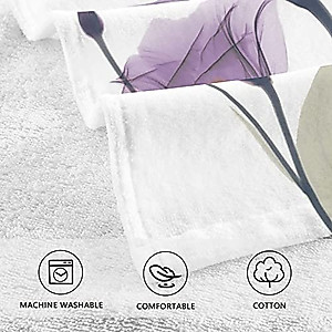 senya Towels Cotton Hand Towels Pack of 2, Lavender Hope Flowers Ultra Soft Highly Absorbent Towels for Bathroom, 16x28 Inches