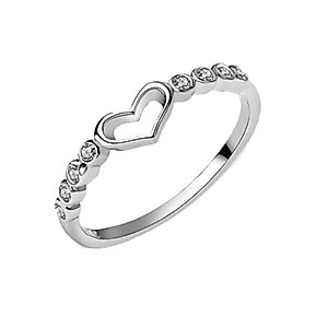 Heart Shaped Ring Simple Minimalist Heart Finger Rings for Women Wedding Engagement Statement Fashion Jewelry
