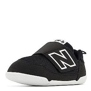 New Balance Kid's New-b V1 Hook and Loop Sneaker, Black/White, 9 Wide Toddler