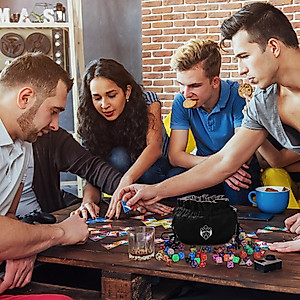 CardKingPro Immense Dice Bags with Pockets - Black - Capacity 150+ Dice - Great for Dice Hoarders [Patented Design]