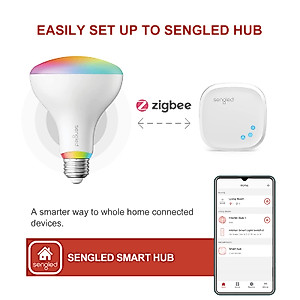 Sengled Smart Bulbs that Work with Alexa, Google, SmartThings, Zigbee Hub Required, BR30 Smart Led Bulb 75W, Smart Recessed Light Bulbs, Color Changing Light Bulb, Smart Flood Light E26, 940LM 1 Pack