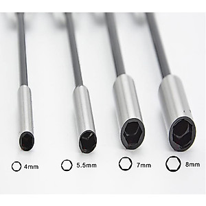 Drone Tool kit - 4Pcs Hex Nut Drivers Screw Driver - 4.0mm nut Driver 5.5mm 7.0mm 8.0mm Hexagonal Head Nut RC Socket Screwdriver for RC Model Helicopter Boat Cars