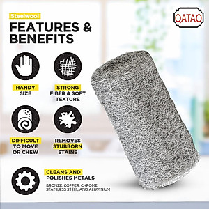 24Pack Steel Wool for Mice Control | Wire Wool Mice Grade for Cleaning & Closing Small Holes Fine Wire Wool Rats Roll | Wire Wool for Wood Wire Wool for Metal Fine Steel Wool Rodent Control