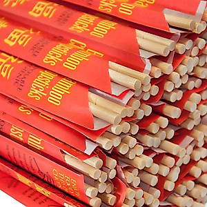 Bag Of 120 Pairs Palillos Premium Disposable Bamboo Chopsticks, 9" Sleeved and Separated, UV Treated, Bag of (120)