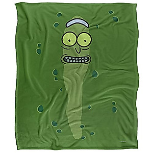 Rick and Morty Blanket, 50"x60", Pickle Rick Silky Touch Sherpa Back Super Soft Throw Blanket