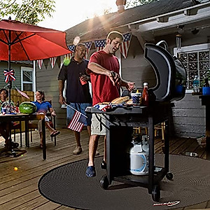 36" Round Under Grill Mat,DocSafe 4 Layers Fire Pit Mat,Fireproof Mat Protect Mat for Deck,Patio,Grass,Outdoor Charcoal,Smokers,Reusable Oil-Proof and Waterproof Indoor Fireplace Mat BBQ Floor Mat