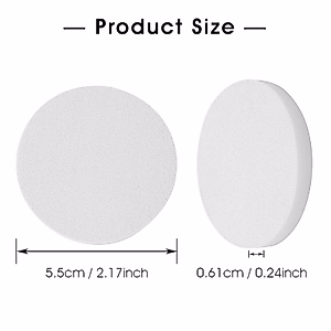 Molain Round Sponge Puff Set 12 Pieces 2.2 Inch White Facial Powder Blender Puffs Foam Sponges Applicator For Liquid Foundation Makeup Cosmetic, Facial Cleanser