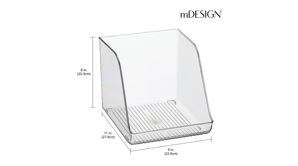 mDesign Stackable Water Bottle Storage Bin - Organize Your Kitchen