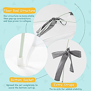 YOMECHEO Baby Crib Tent, Baby Safety Crib Tent to Keep Baby from Climbing Out and Falling, Crib Net to Keep Baby in，Baby Crib Cover Against Cats, Easy Set Up with Stable Rods Structure and Snaps