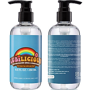 Lubilicious Water Base Lube 8.5 oz – Long-Lasting Water Based Lubricant with Pump Top – Discreet Personal Lubricant for Privacy – Smooth, Non-Sticky Water Based Lube for All Needs