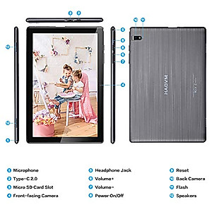 HAOVM 10 inch Android 11 Tablets, P10 Android Tablet, Octa-Core Processor, 3GB RAM 512GB Expand Storage 8.0MP Camera, 6000mAh Battery 10.1" IPS HD Display, Wi-Fi, Type C, GPS, FM, Touchscreen Tablets
