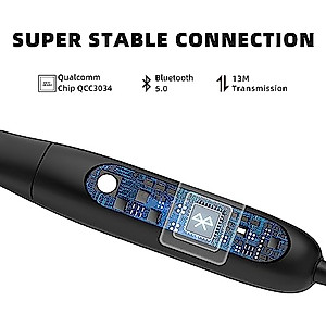 SoundMAGIC S20BT Neckband Bluetooth Headphones Wireless Earphones HiFi Stereo in Ear Headset with Microphone Lightweight Sports Earbuds Long Playtime Stable Connection Black