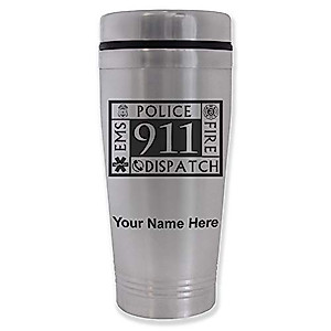 LaserGram 16oz Commuter Mug, Emergency Dispatcher 911, Personalized Engraving Included