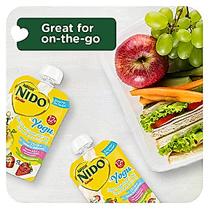Nestle Nido Baby Food Pouches, Toddler, Yogurt, Apple Puree and Milk, 3.5 oz (12 pack)