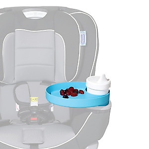 Travel Tray Oval USA Made Extend Your Current Cup Holder to Hold Your Cup Plus A Tray for Snacks, Toys and Accessories. Use in a Car Seat, Booster, Stroller, Golf Cart, Outdoor Chair, Aqua Blue