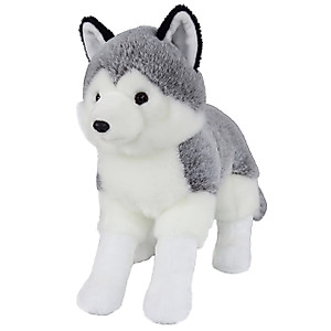 Ice King Bear Lifelike Siberian Husky Stuffed Animal - Plush Toy - 14 Inches Length - Standing