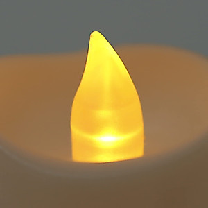 24Pack Flickering Battery Operated LED Tealight Candles, Realistic Electric Fake Candle for Wedding, Table, Gift, for Table Centerpieces, Mood Lighting and Home Decor, Outdoor (Battery Included)